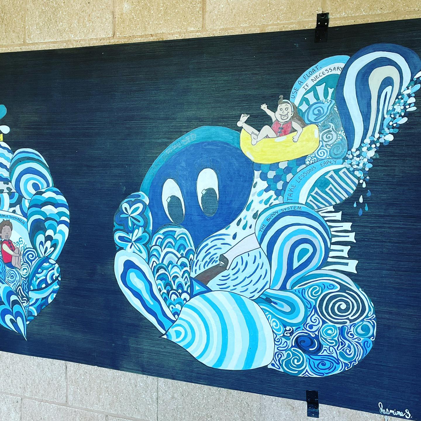 Teen paints water safety mural at River Forks Park