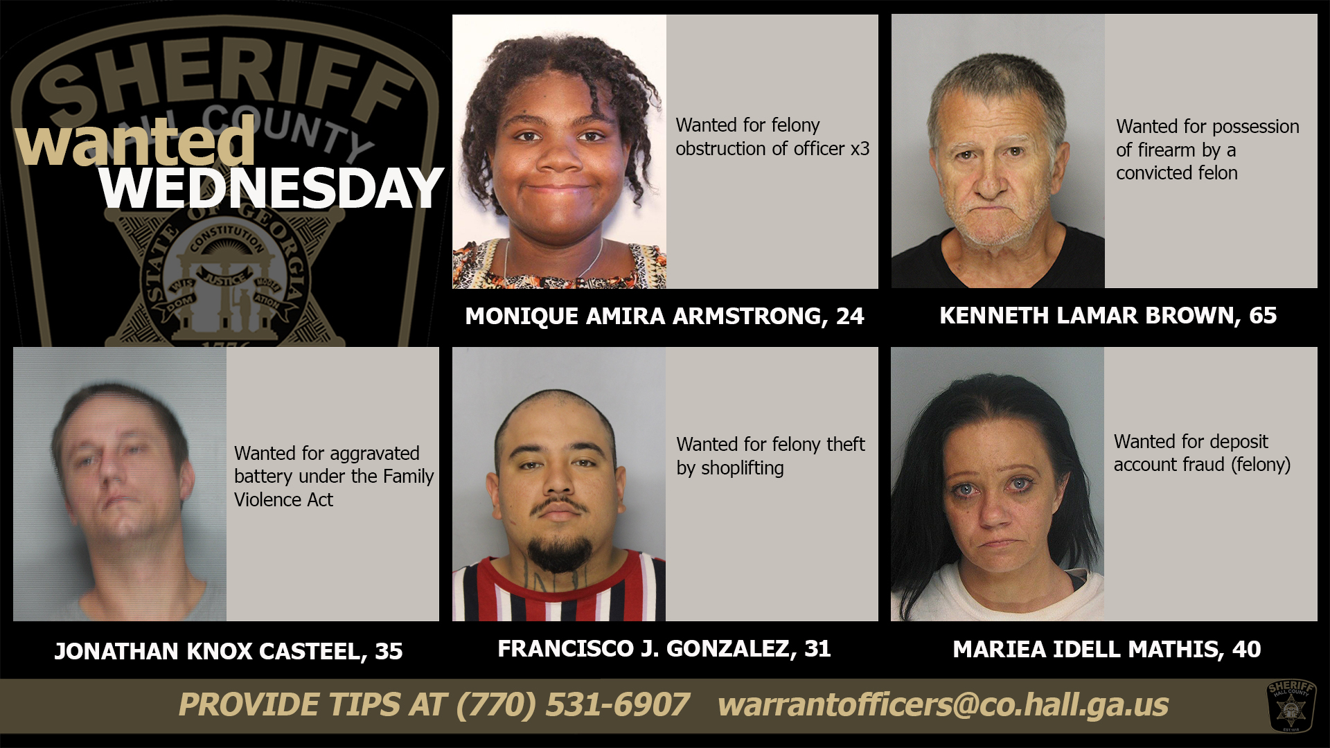 HCSO'S Wanted Wednesday