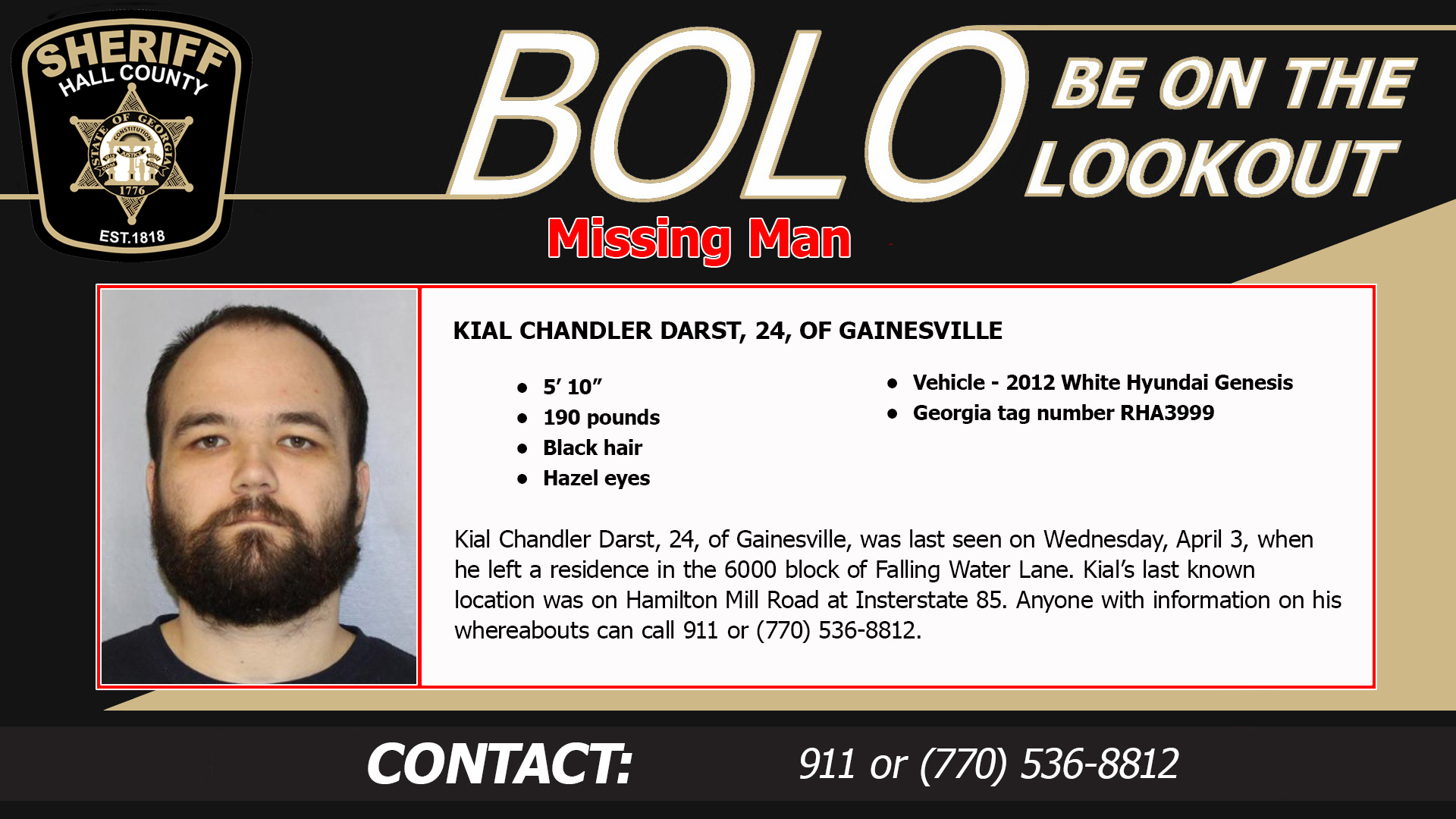 HCSO: BOLO Missing man