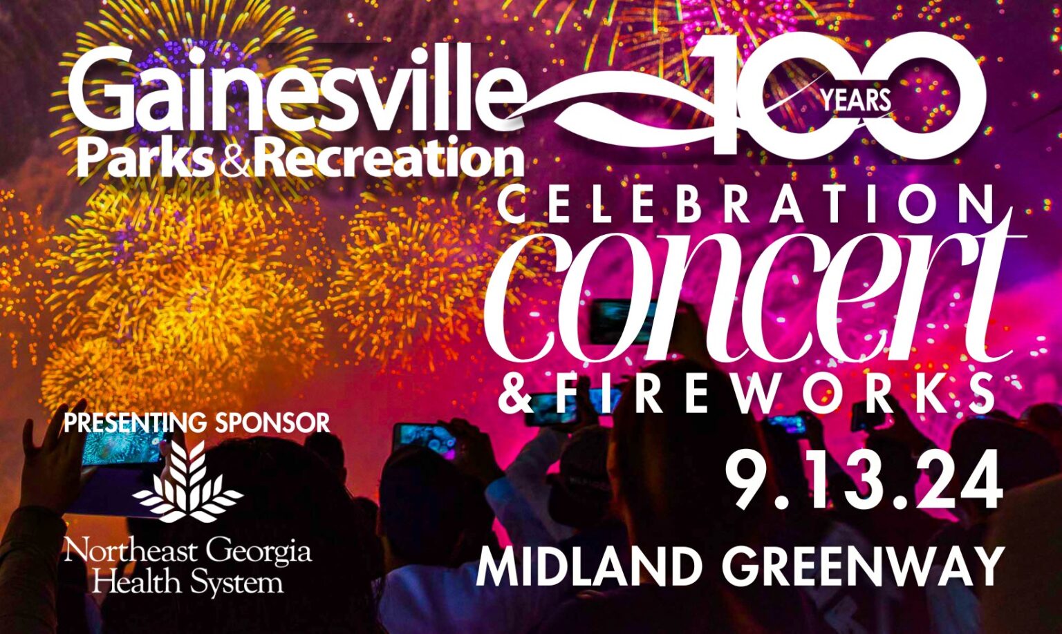 Concert & fireworks to celebrate Gville Parks & Rec's 100th anniversary