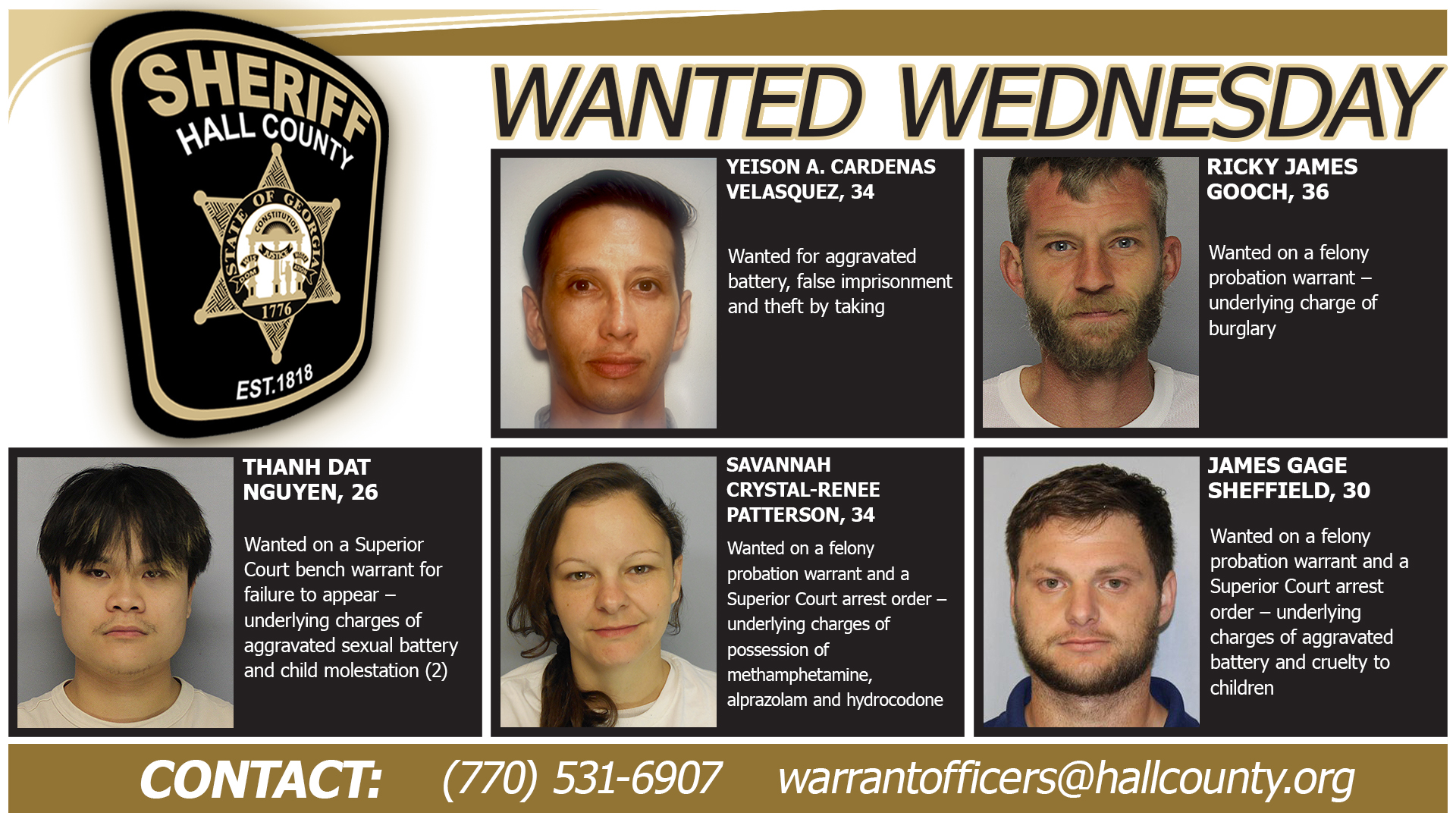 HCSO's Wanted Wednesday