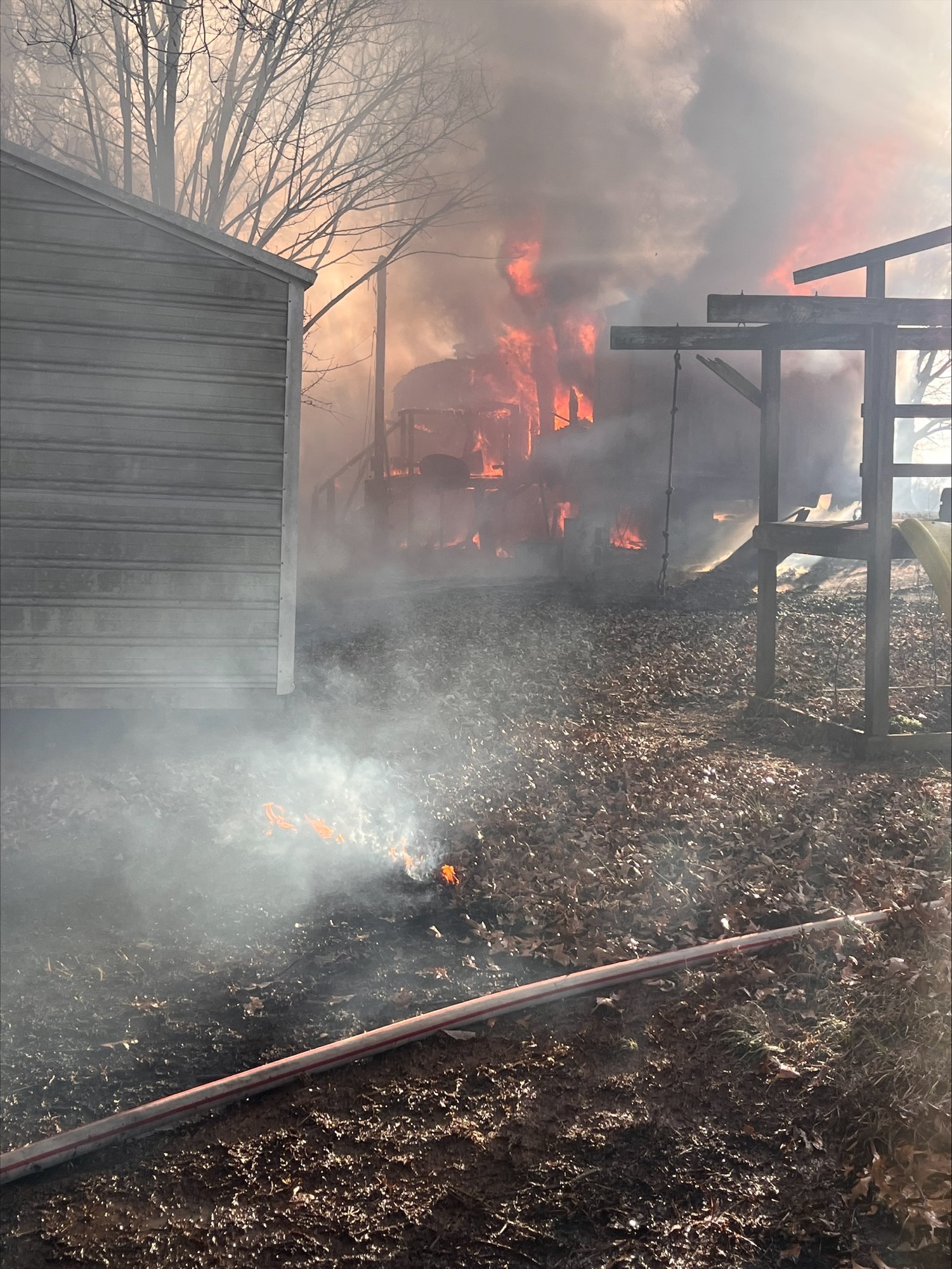 Fire destroys mobile home Saturday
