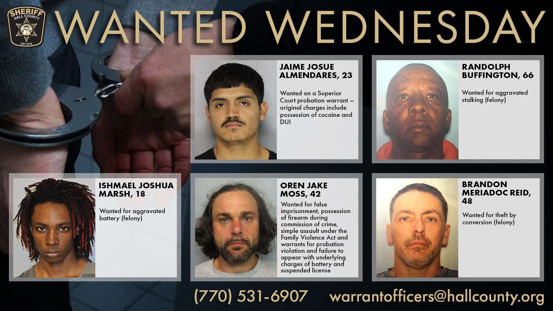 HCSO: Wanted Wednesday BOLOs