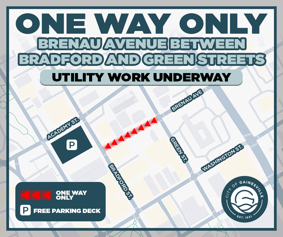 Gville street becoming one-way, one lane TFN