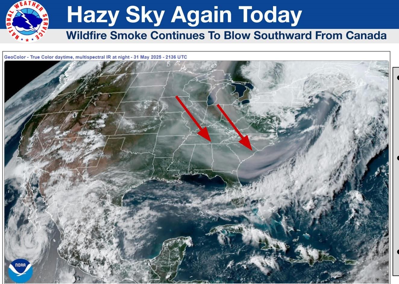 Canadian smoke update; northern lights return